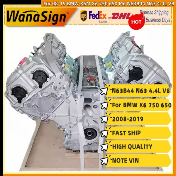 Long Block Engine Assembly For BMW N63B44 N63 4.4L | Wanasign