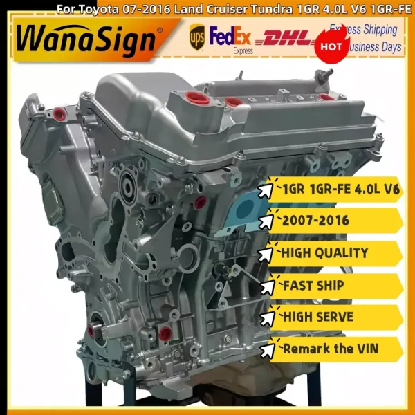 Long Block Engine Assy For Toyota 07- 4.0L 1GR-FE | Wanasign